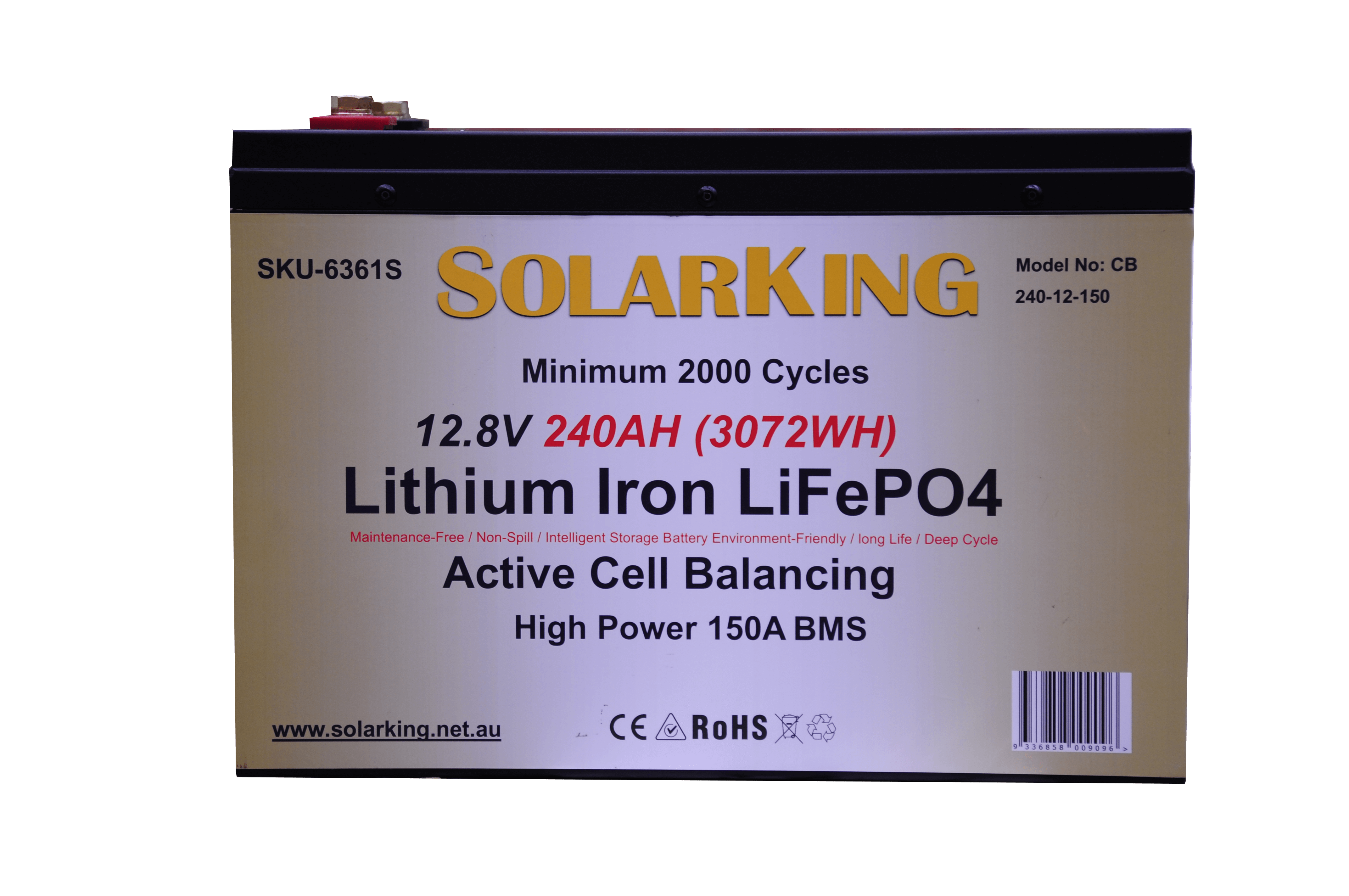 Phoenix Technology - 12.8V 240AH Solarking Lithium Iron Battery Metal ...